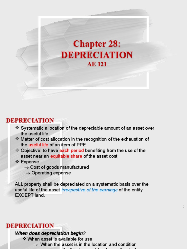 AE 121 - C28 To C30 - Depreciation and Depletion | PDF | Depreciation ...