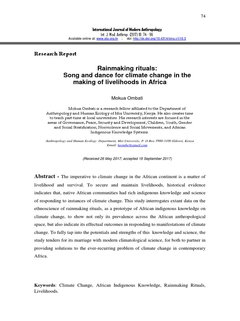 Rainmaking Rituals: Song and Dance For Climate Change in The Making of ...