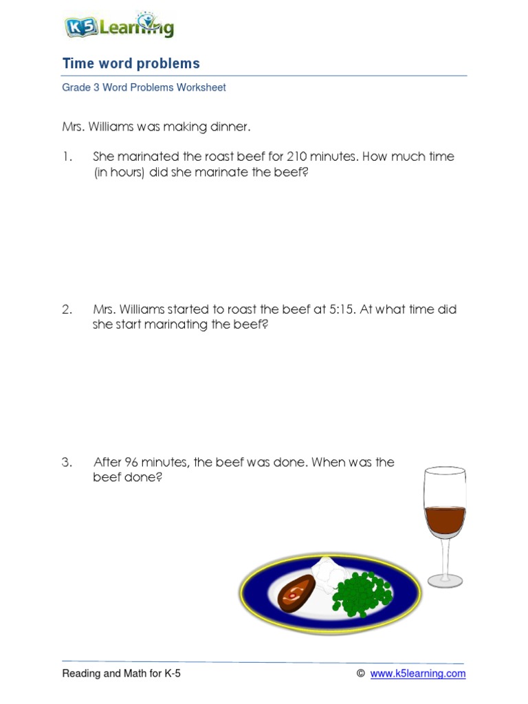 Grade 3 Time Word Problems B | PDF
