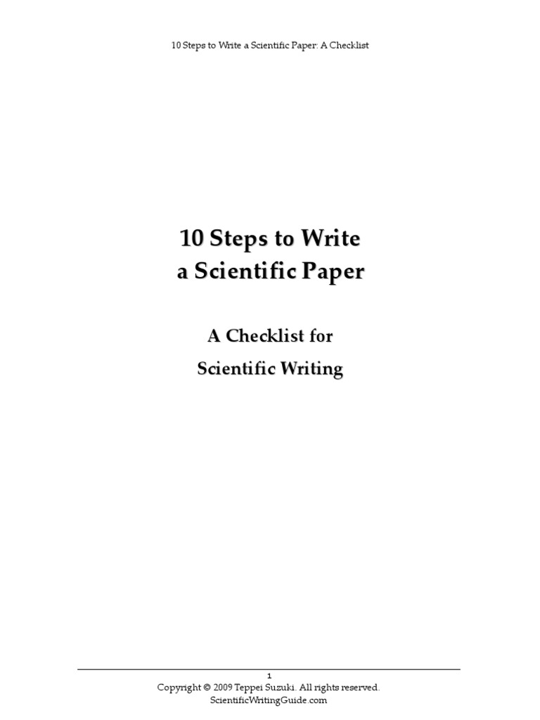 10 Steps To Write A Scientific Paper - A Checklist | PDF | Abstract ...