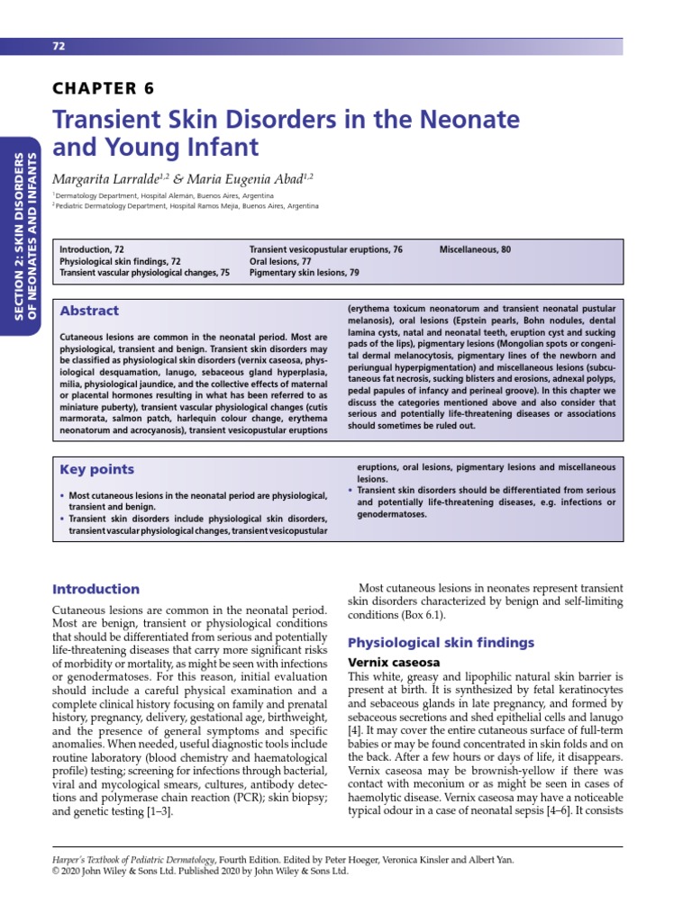 6 Transient Skin Disorders in The Neonate and Young Infant | PDF ...