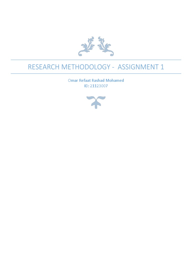 RM - Assignment 01 - Omar Refaat - 21123007 | PDF | Knowledge | Theory