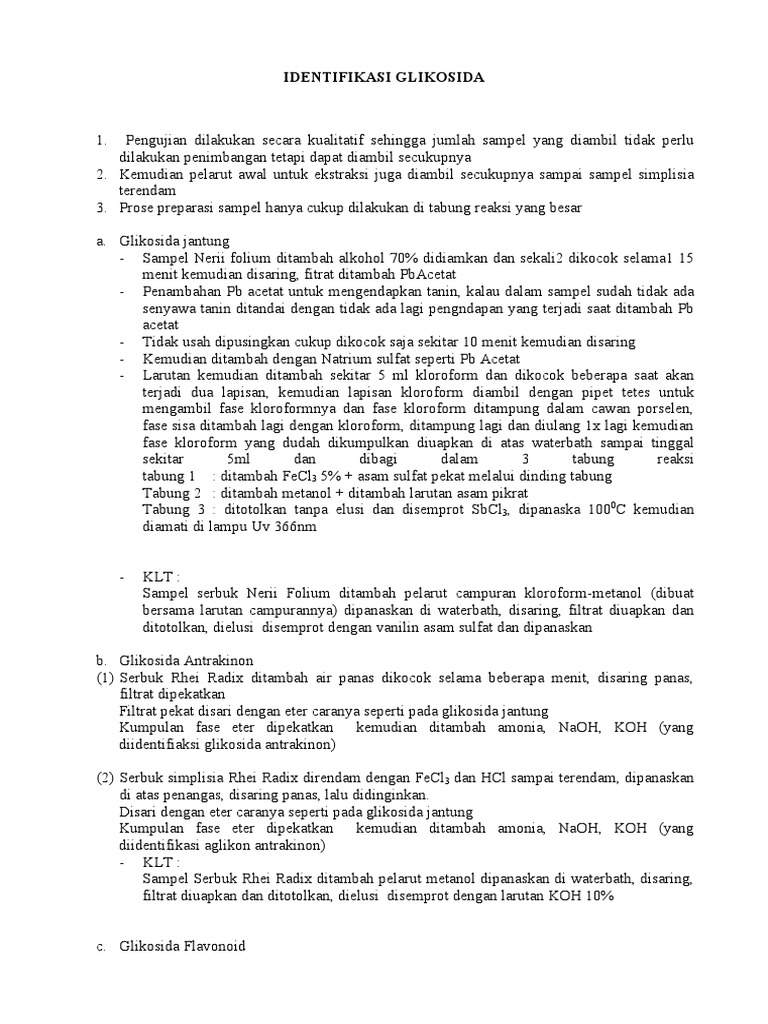 Identifikasi Glikosida | PDF