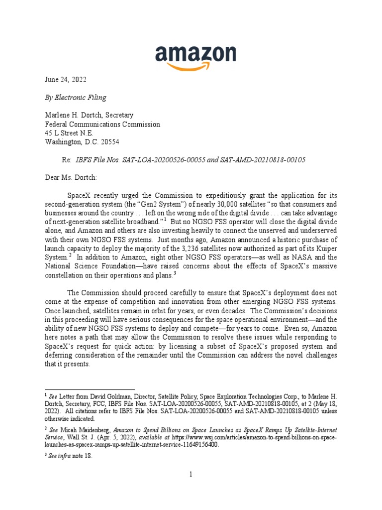 SpaceX Gen2 Letter.p | PDF | Communications Satellite | Space X