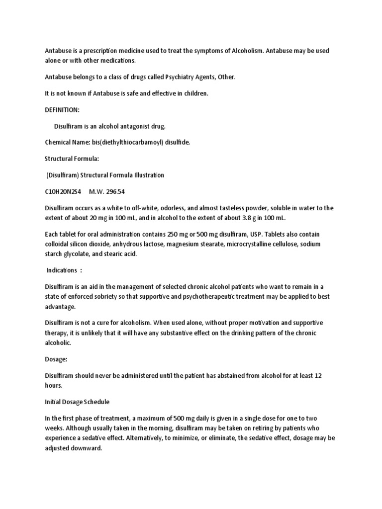Antabuse | PDF | Chemistry | Dose (Biochemistry)