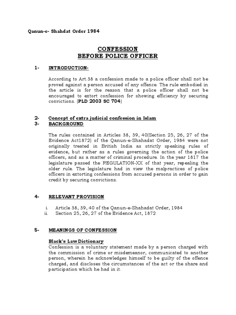 Confession Before Police | PDF | Confession (Law) | Arrest