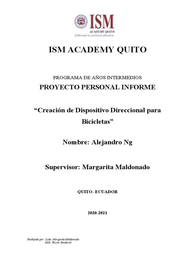 Informe Completo Proyecto Personal Alejandro NG Pai 5 B, 3500 Palabras ...