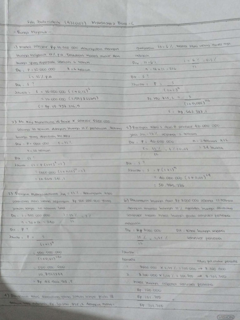 Contoh Soal Bunga Majemuk | PDF