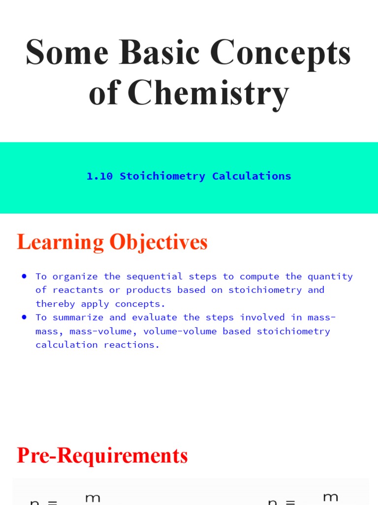 Stoichiometric Calculation | Download Free PDF | Stoichiometry | Mole ...
