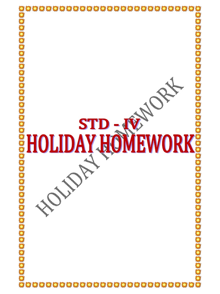 STD-IV Holiday Homework | PDF | Numbers | Mathematics