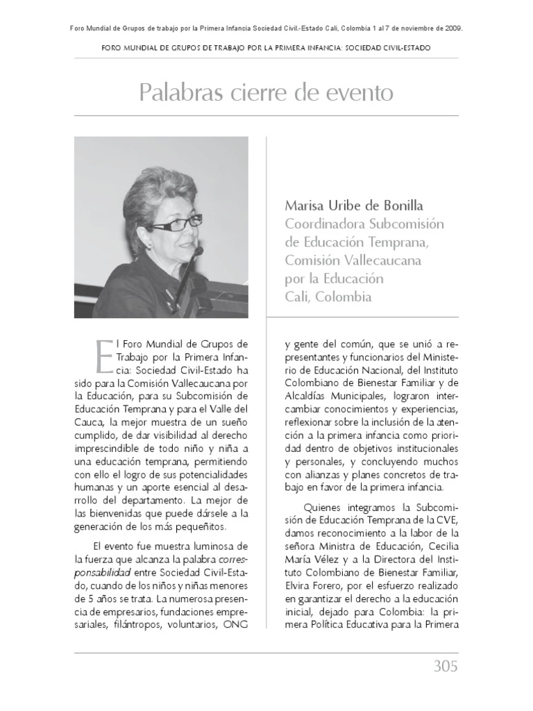 Palabras Cierre de Evento: Marisa Uribe de Bonilla | Descargar gratis ...