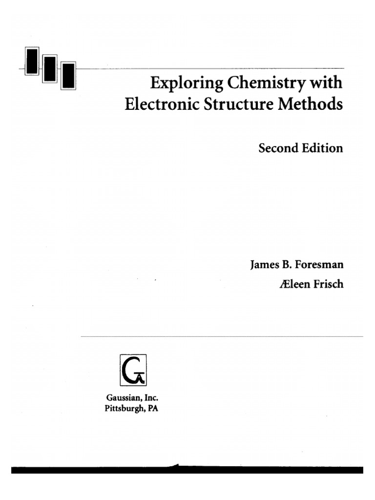 Exploring Chemistry With Electronic Structure Methods Pdf
