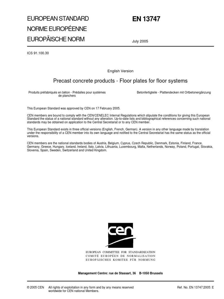 En 13747 | PDF | Structural Steel | Prestressed Concrete