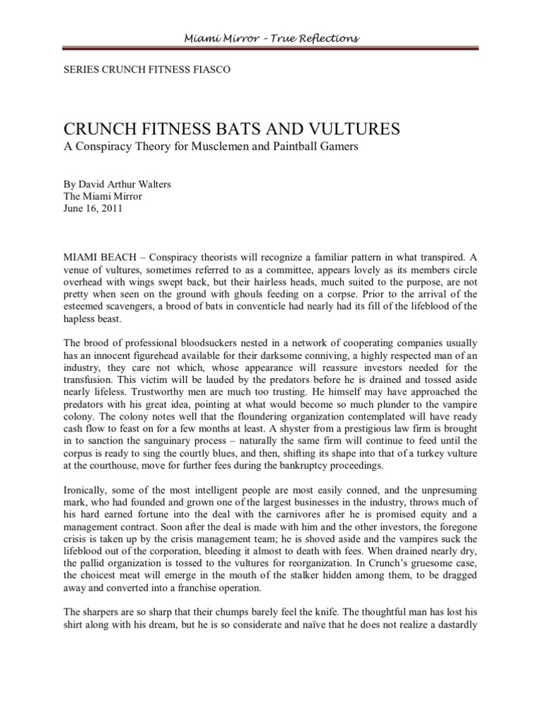 Crunch Fitness Bats and Vultures | PDF | Private Equity | Chapter 11