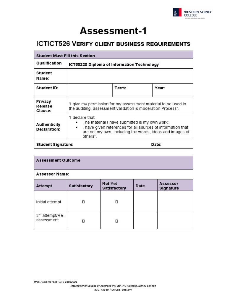 Assessment Task 1.2 | PDF | Educational Assessment | Information Technology