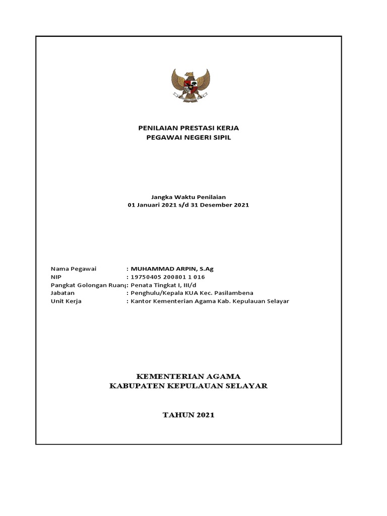 SKP MUHAMMAD ARPIN 2021 Jadi | PDF