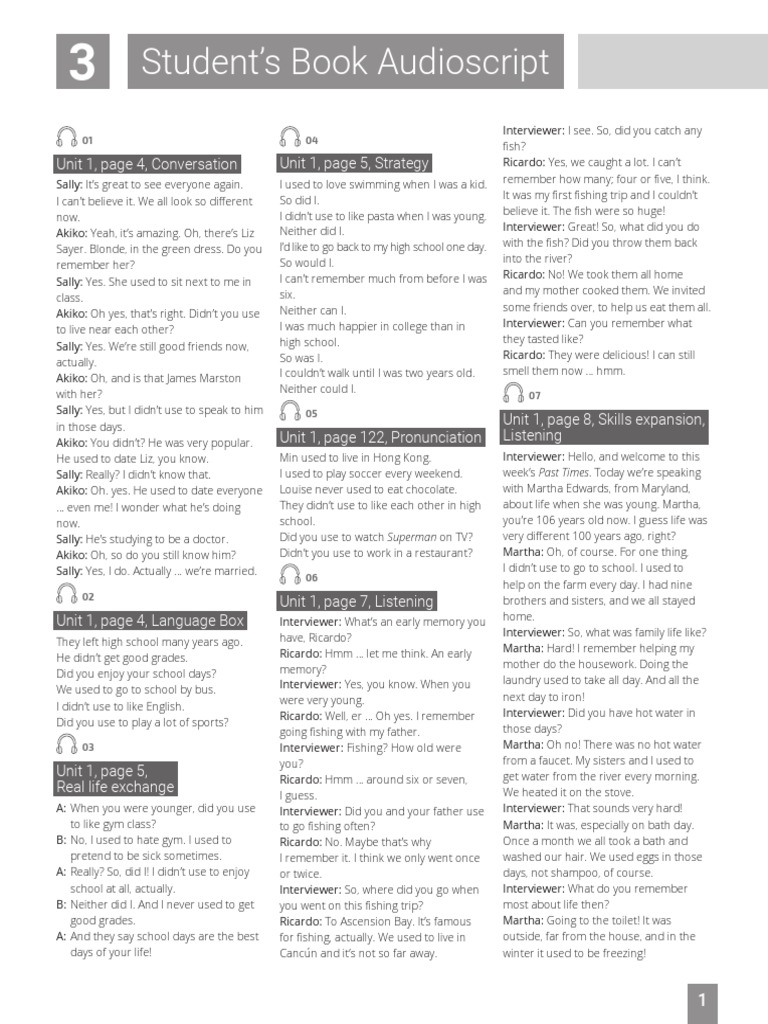 Student's Book - Audioscript | PDF | Language Arts & Discipline