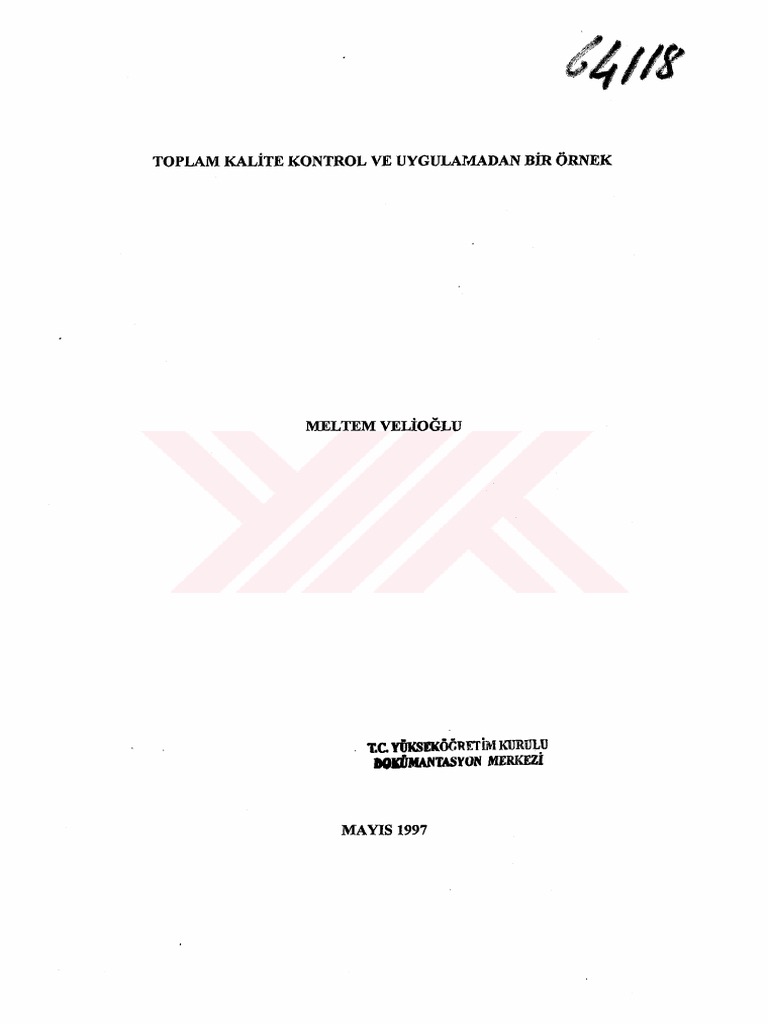 Toplam Kalite Kontrol | PDF