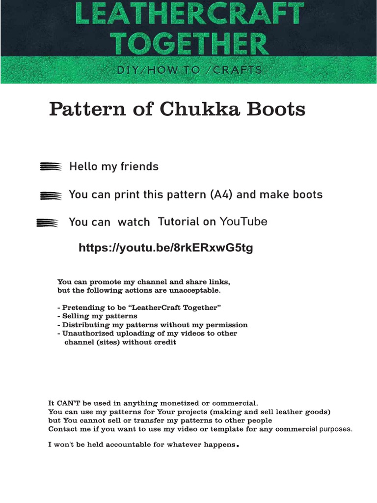 Chukka Full Patterns Free | PDF | Shoe | Human Appearance
