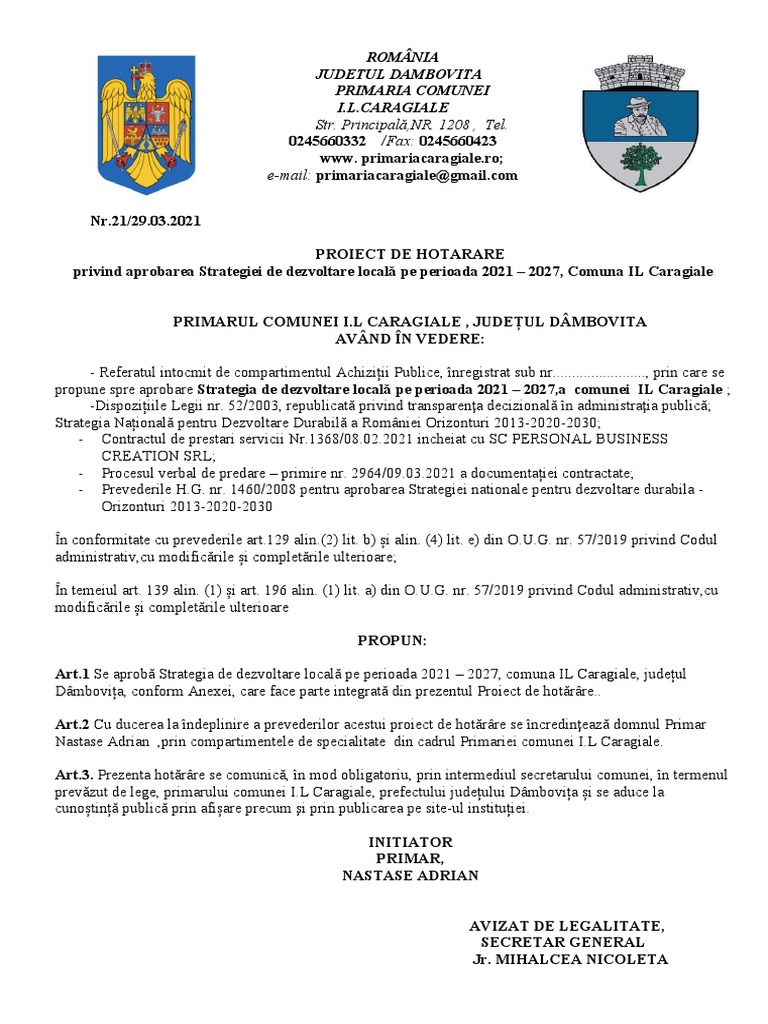 Proiect Hotarare Strategie | PDF