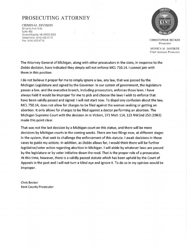 Kent County Prosecutor's Statement | PDF