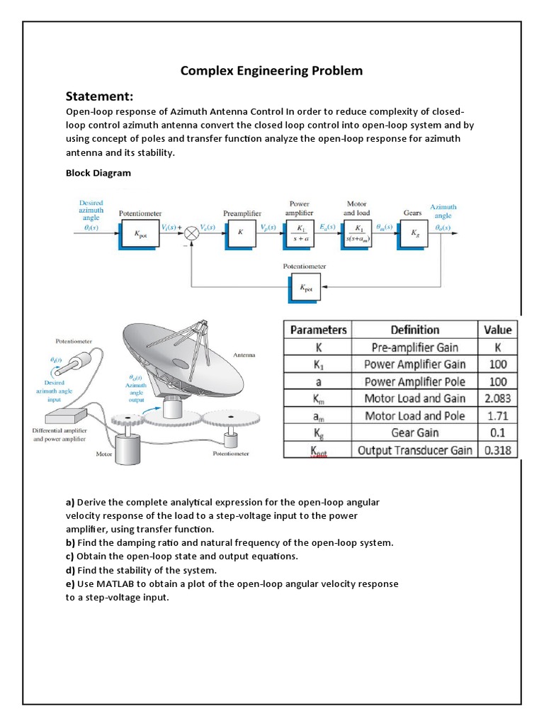 Complex Engineering Problem Statement | PDF | Amplifier | Control Theory