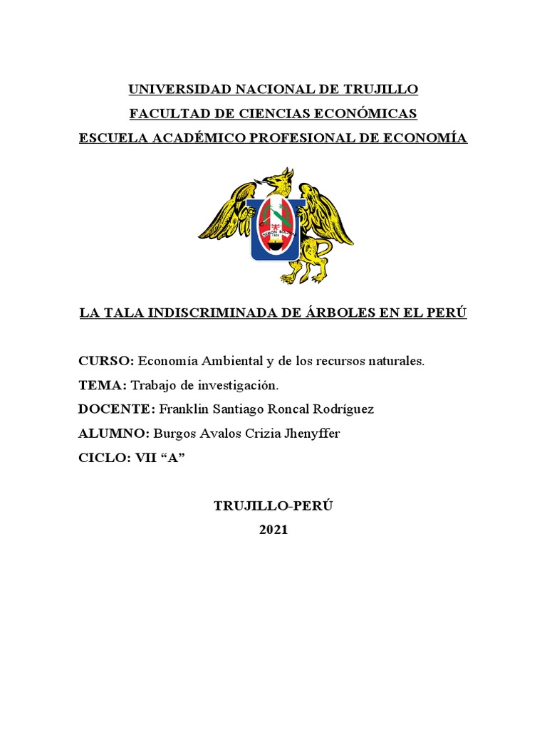 La Tala Indiscriminada De árboles En El Perú Pdf