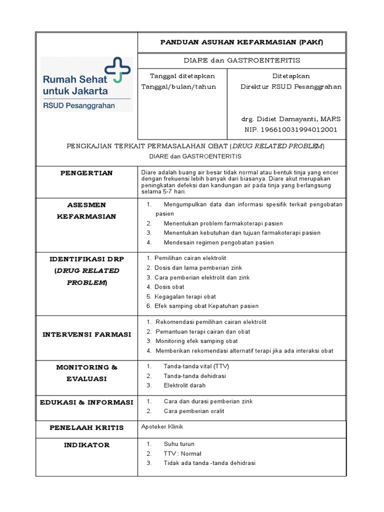 Panduan Asuhan Kefarmasian Diare | PDF | Pengembangan Diri