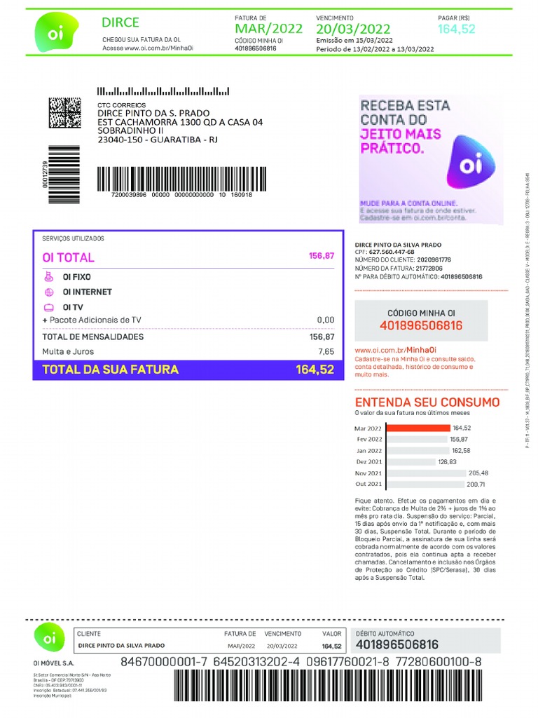 Conta Da Oi | PDF