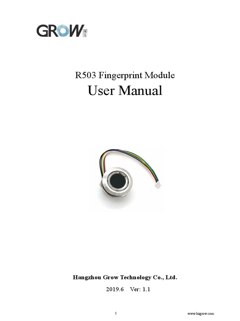 User Manual: R503 Fingerprint Module | PDF | Network Packet | Bit