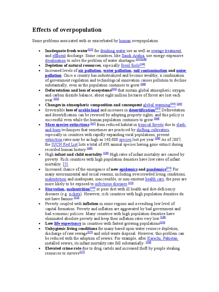 Effects of Overpopulation | PDF | Human Overpopulation | Infant Mortality
