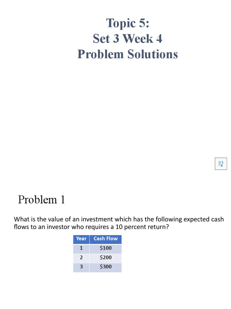 Topic 5 Set 3 Week 4 Problem Solutions | PDF | Financial Economics | Economies