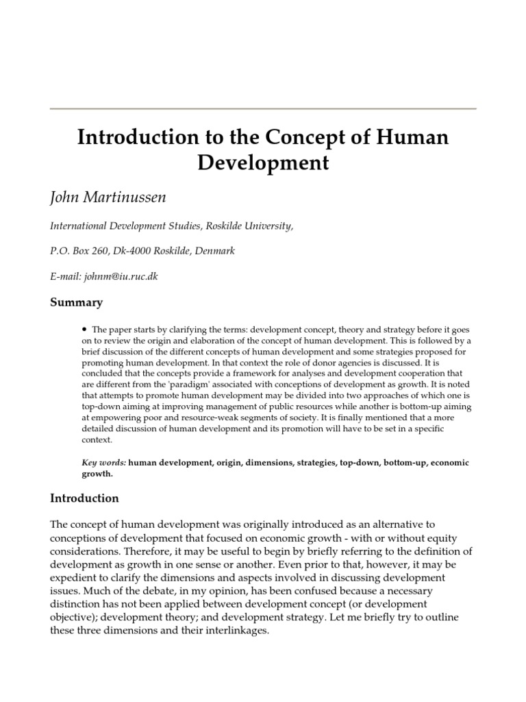 Human Development Concept | PDF | Human Development (Humanity ...