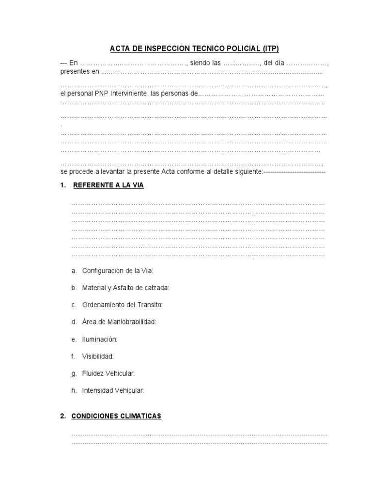 Acta de ITP (Formato) | PDF