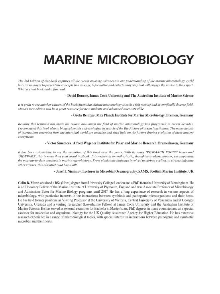 Marine Microbiology by CB Munn | PDF | Archaea | Bacteria