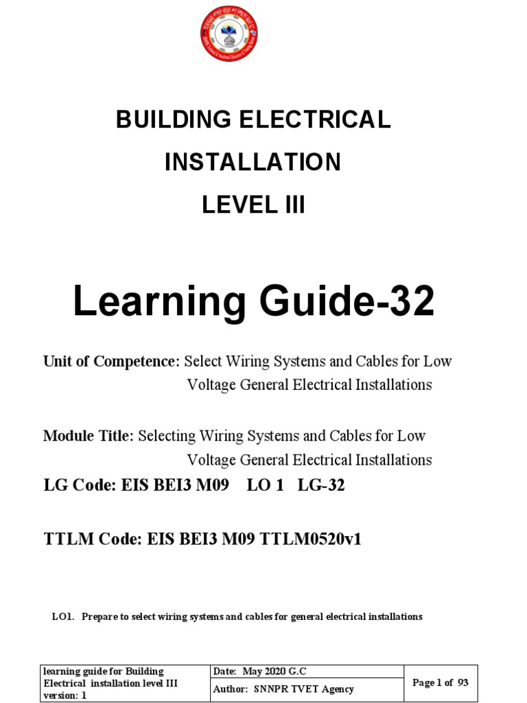 Level 3-M 09 Low Voltage Installation | PDF | Electrical Wiring | Fuse ...