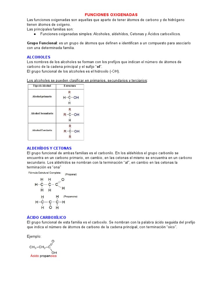 Funciones Oxigenadas | PDF