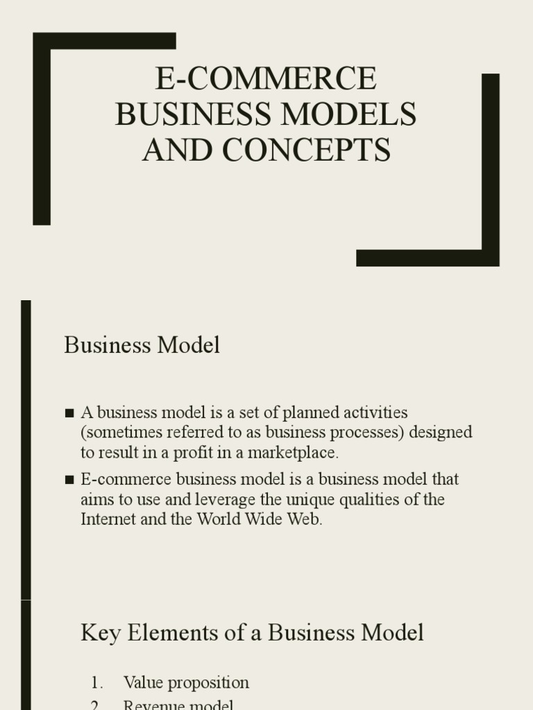 E-Commerce Business Models and Concepts | PDF | E Commerce | Online ...