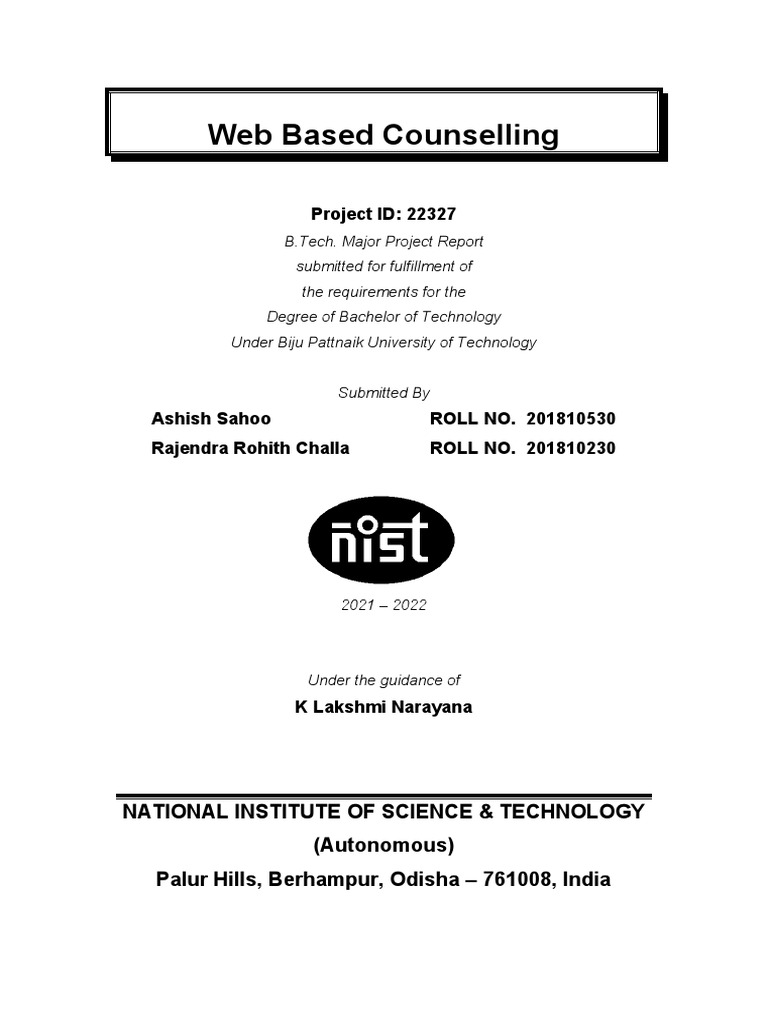 Web Based Counselling System: An Online Platform for Effective Student ...