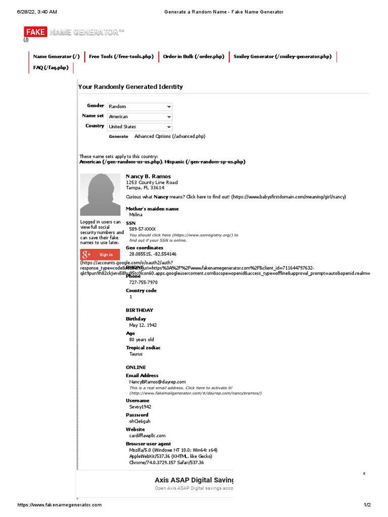 Generate A Random Name - Fake Name Generator | PDF | Software | Computing