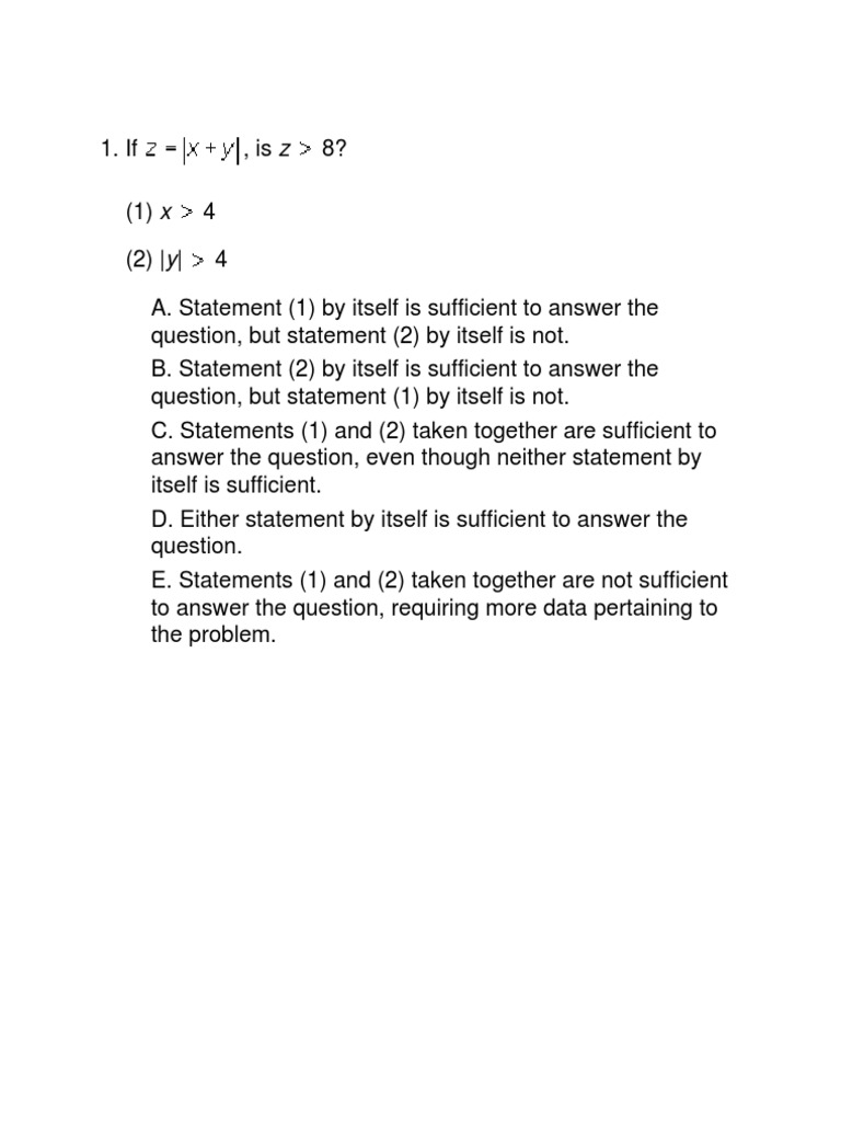 GMAT Practice Set 4 - Quant | PDF | Integer | Number Theory