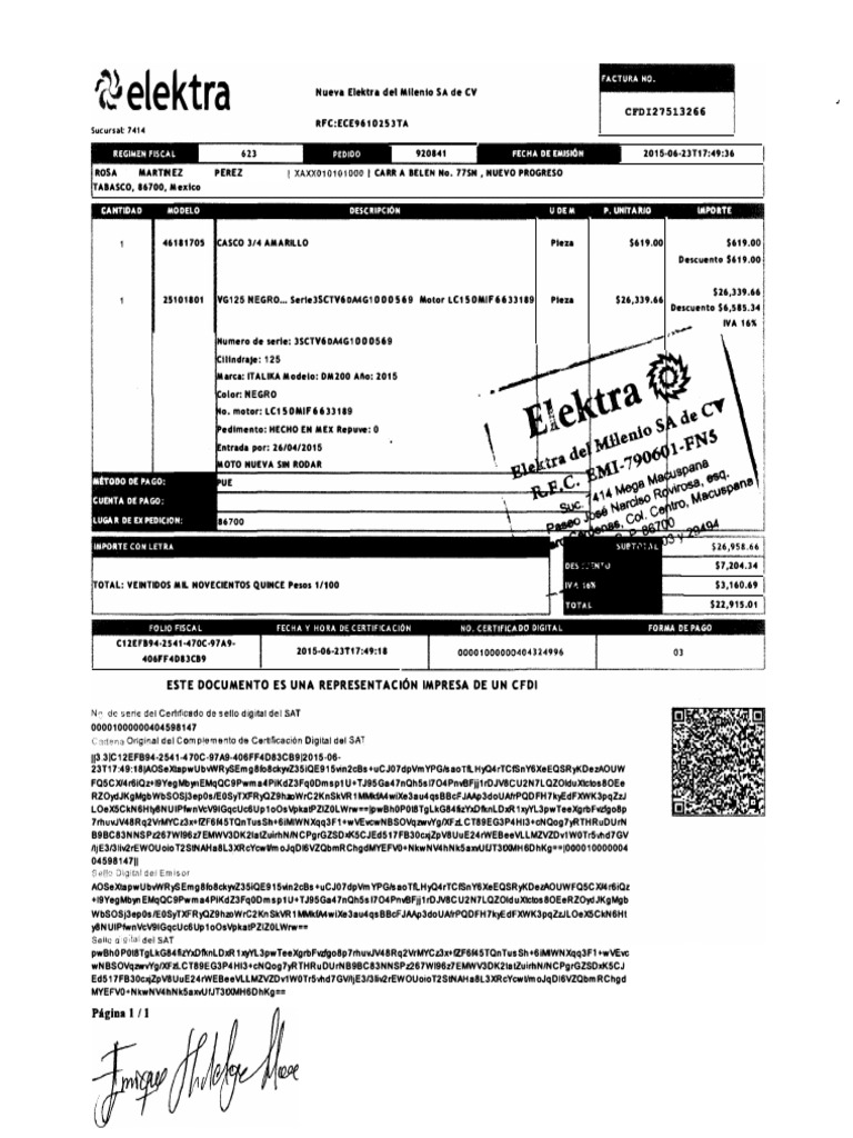 Factura Italika | PDF