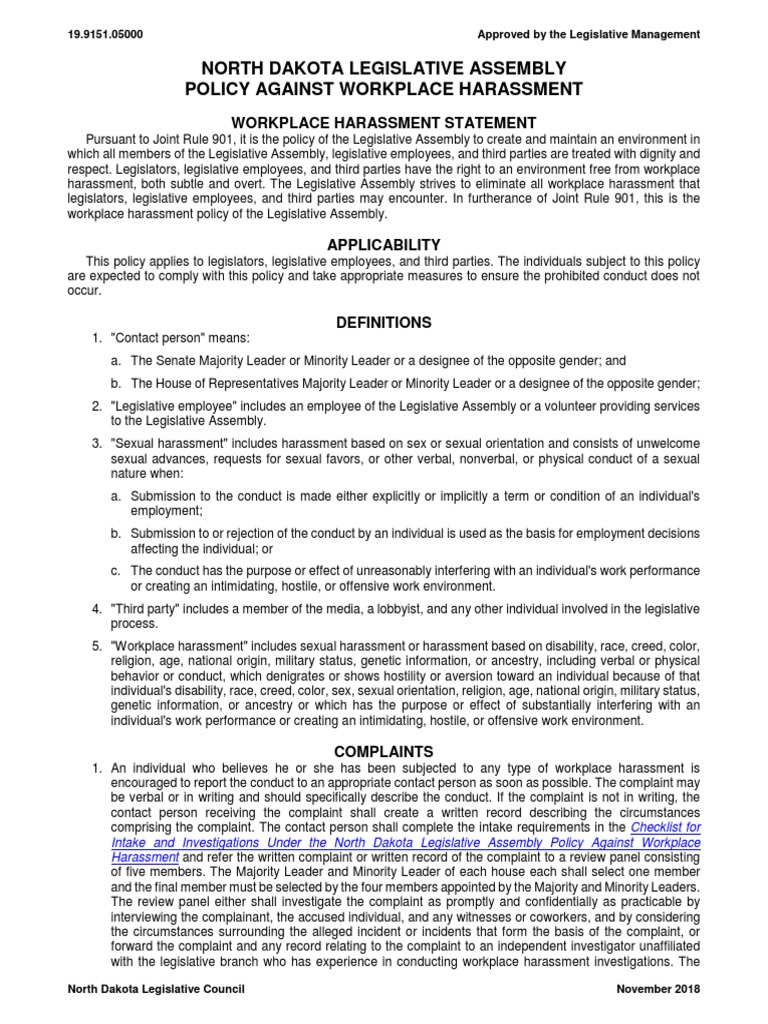 Workplace Harassment Policy | PDF | Sexual Harassment | Harassment