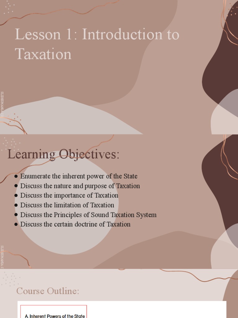 Lesson 1 - Introduction To Income Taxation | PDF | Taxes | Double Taxation