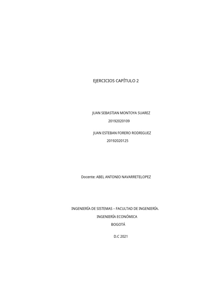 Ejercicios Cap2 | PDF | Business | Inversiones