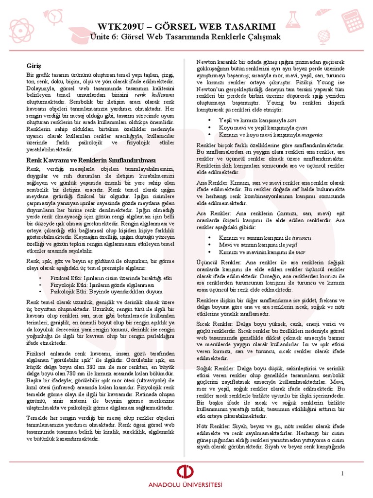 Görsel Web Tasarımı Ünite 6 | PDF