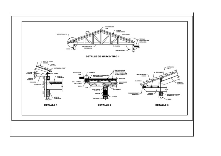 Detalles De La Estructura Del Techo A Dos Aguas Del Patio Techos Para
