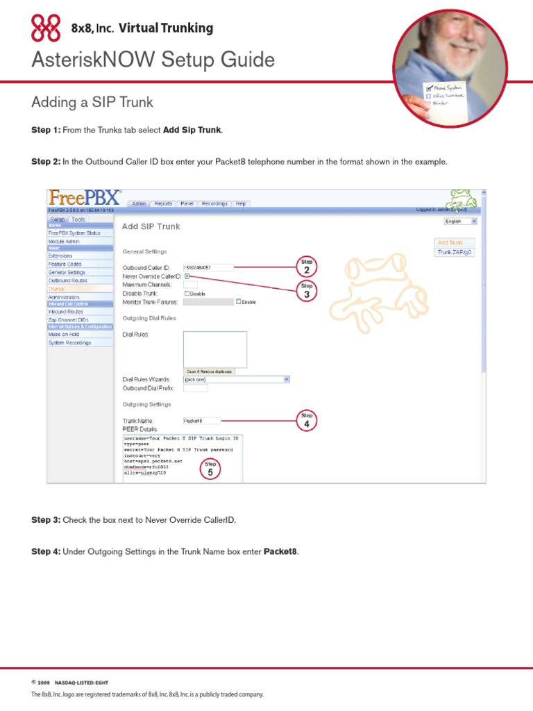 Asterisknow Setup Guide: Adding A Sip Trunk | PDF | Session Initiation Protocol | Communication