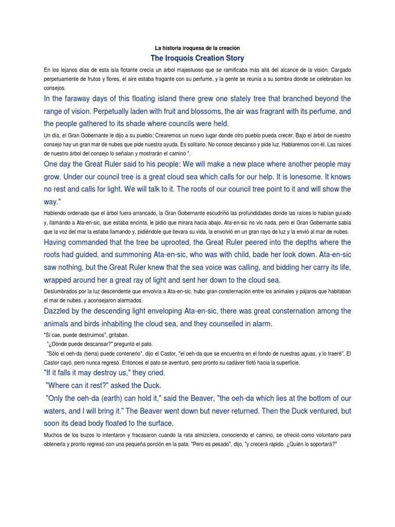 The Iroquois Creation Story | PDF