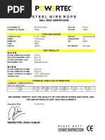 POWERTEC STEEL WIRE ROPE CERTIFICATE 6x12+7FC - 8mm | PDF